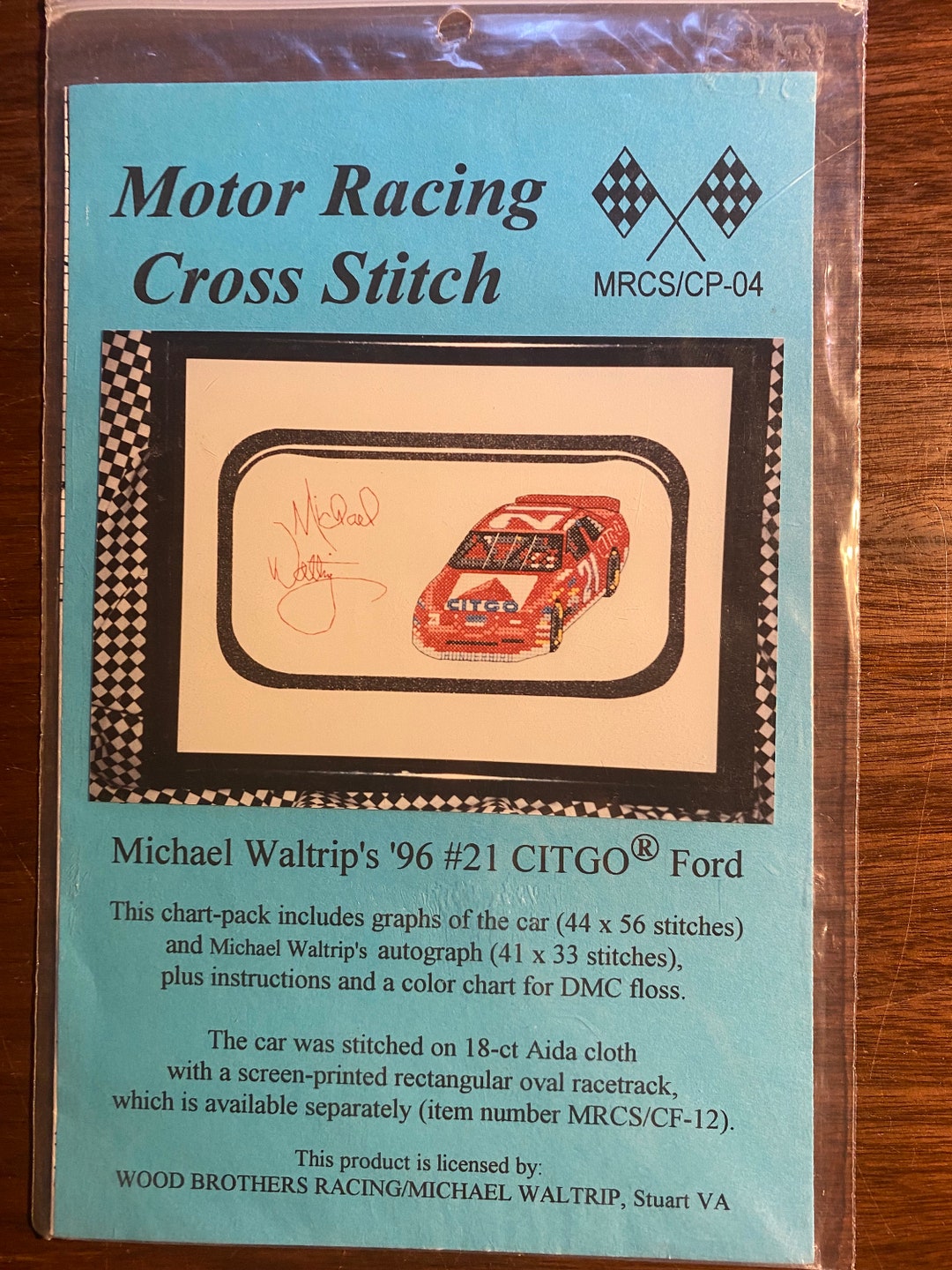 Ford Michael Waltrip's 96 #21 CITGO Car - Motor Racing Cross Stitch ...