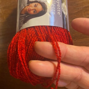 Loops & Threads Payette Ruby Red Yarn Touch of Metallic Red 216 Yards 1 ...