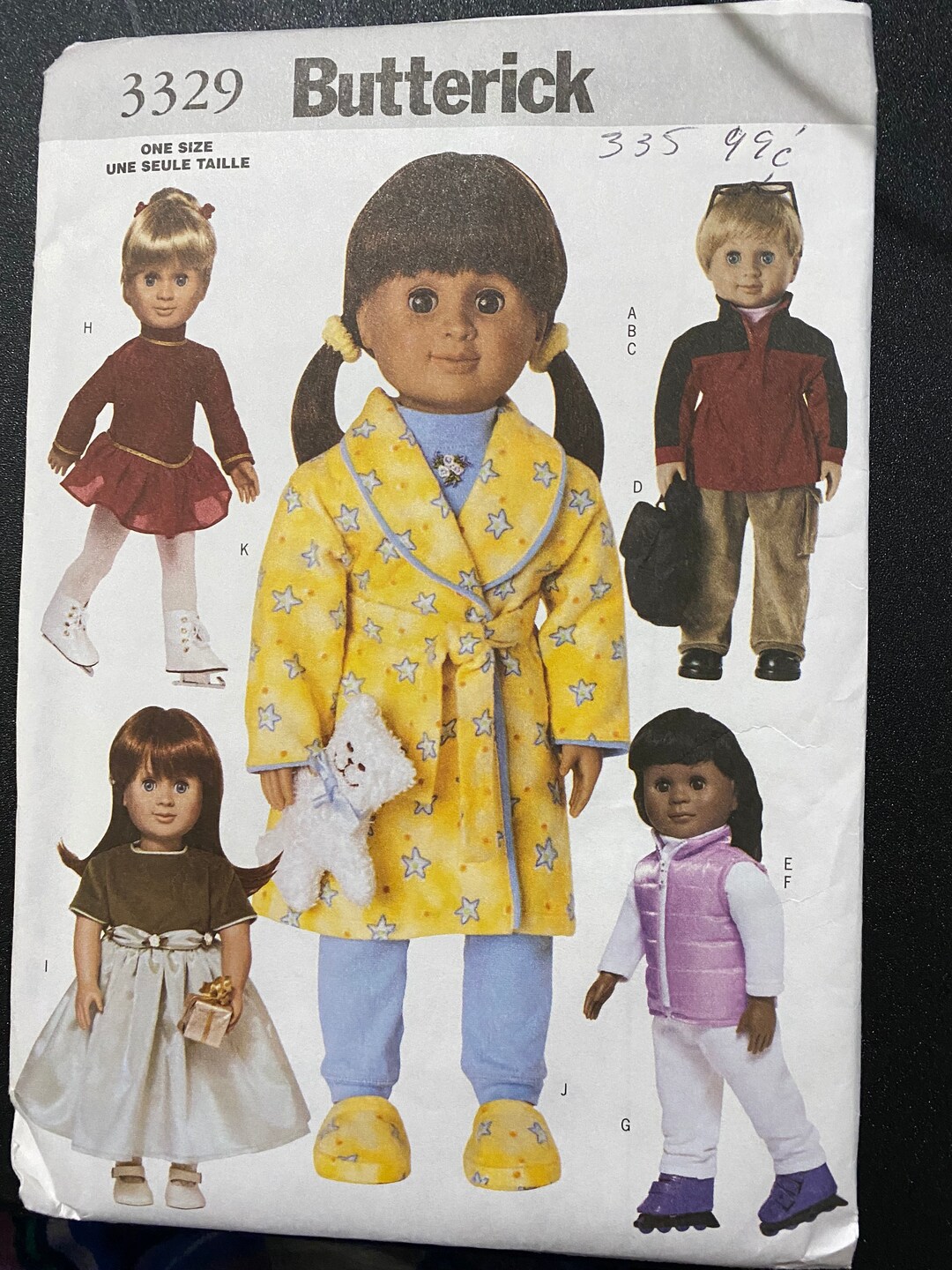 DOLL CLOTHES Patterns for - 18" Doll - Butterick 3329 - 2001 - Jacket ...