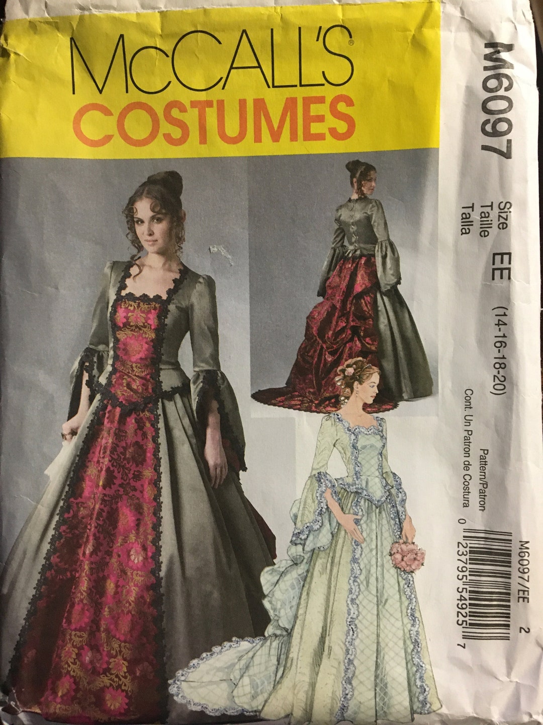 Victorian Adult Costume Mccall's M 6097 Vintage Pattern (uncut) - Adult ...