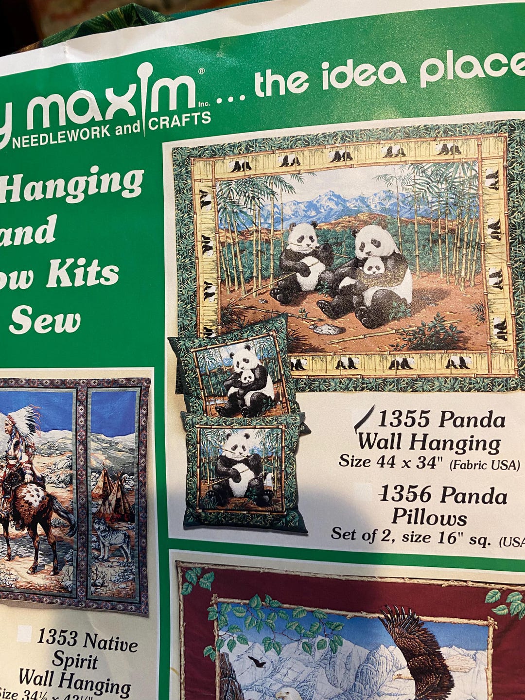Panda Wall Hanging Kit -new, Mary Maxim 1355 - Printed Wall Banner ...