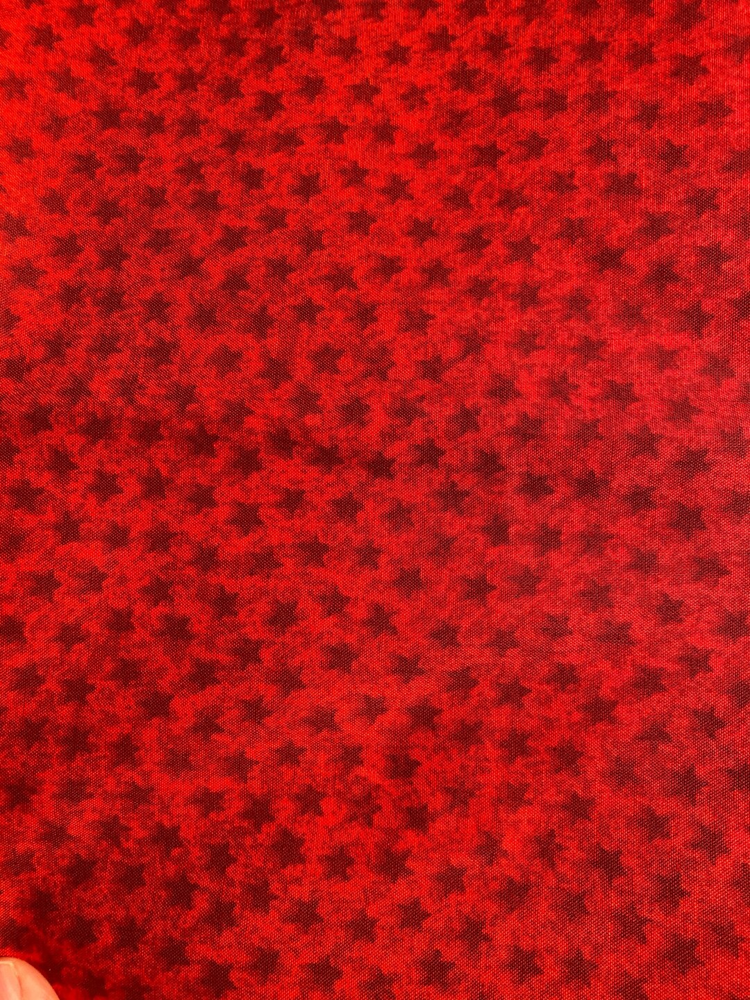 Red Background With Dark Red Stars Fabric - 32" X 44" Wide - for ...