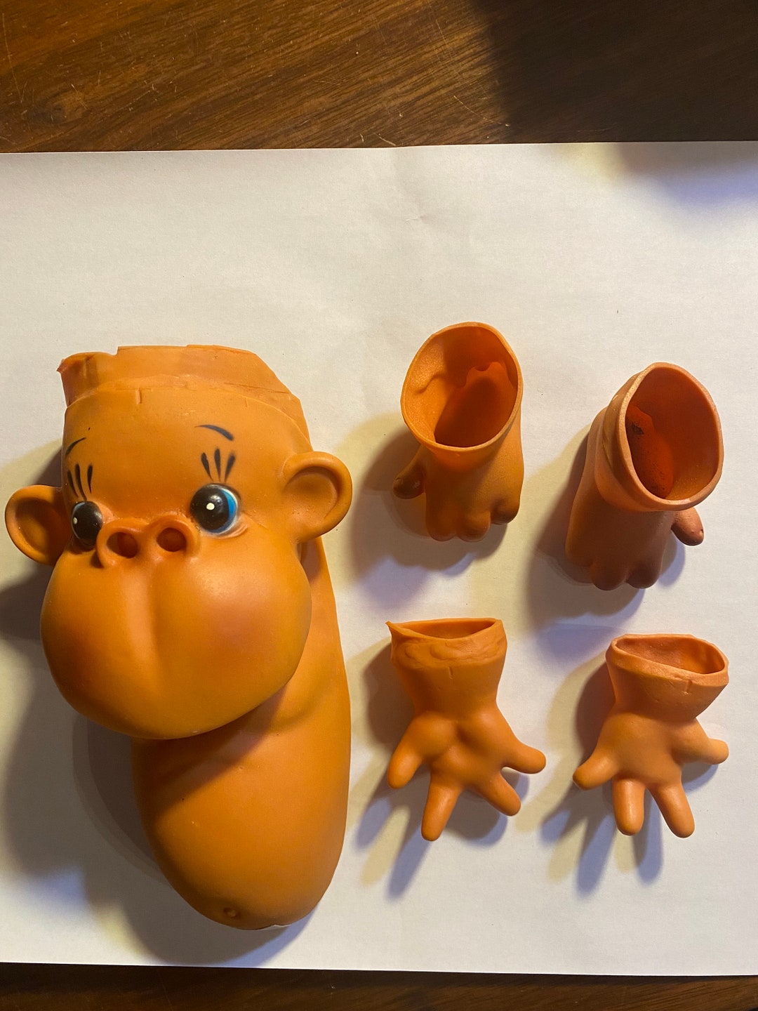 Monkey Head Face and Tummy With Hands - Plastic Monkey Doll Head New ...
