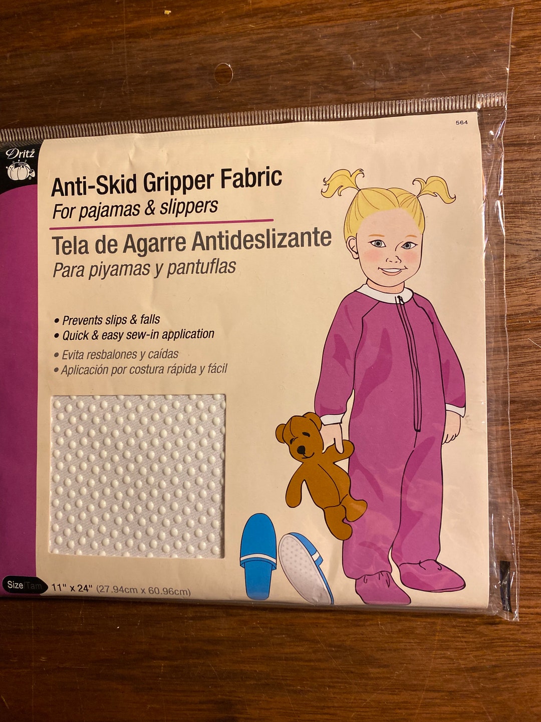 Dritz Fabric 11 X 24 Anti Skid Gripping Fabric for Soles of Pajamas ...