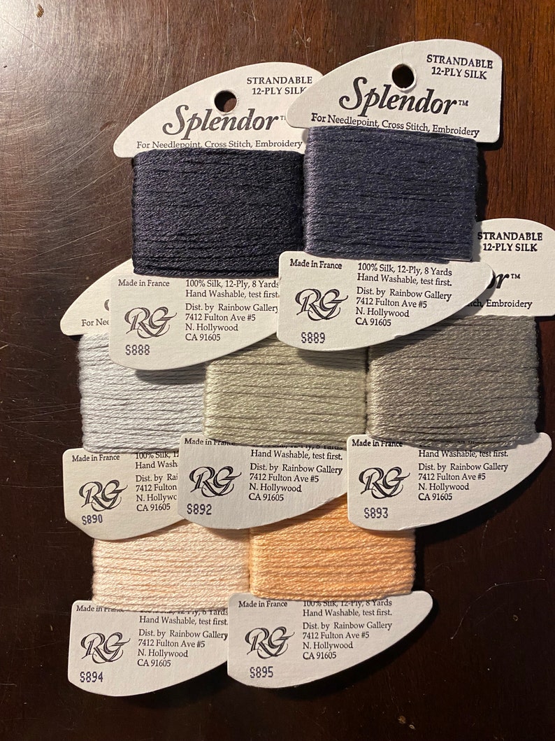 Splendor Silk No S870 to S939 - Specialty Needlework Floss Needlepoint ...