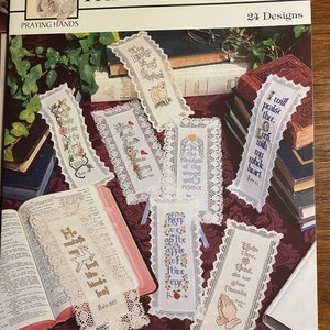 Praying Hands Scripture Inspired Cross Stitch - Choose: Bookmarks, Samplers, Table Graces ...