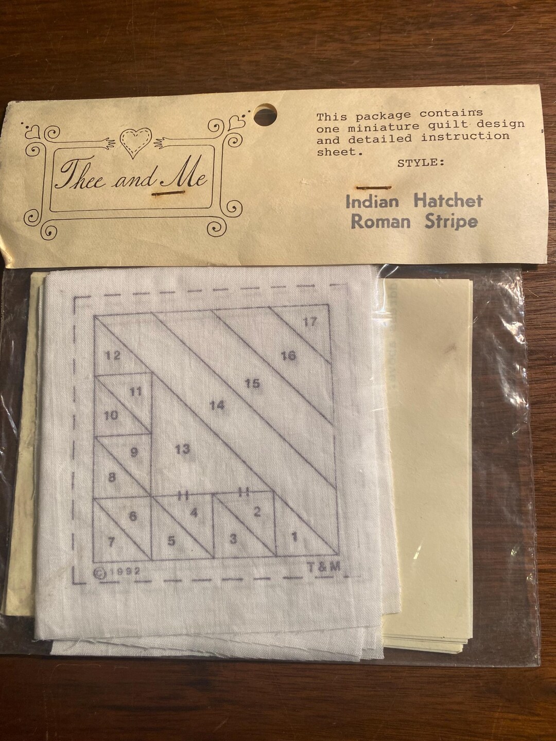 QUILT Indian Hatchet Roman Stripe Pattern Quilting, Template - 3" X 3 ...