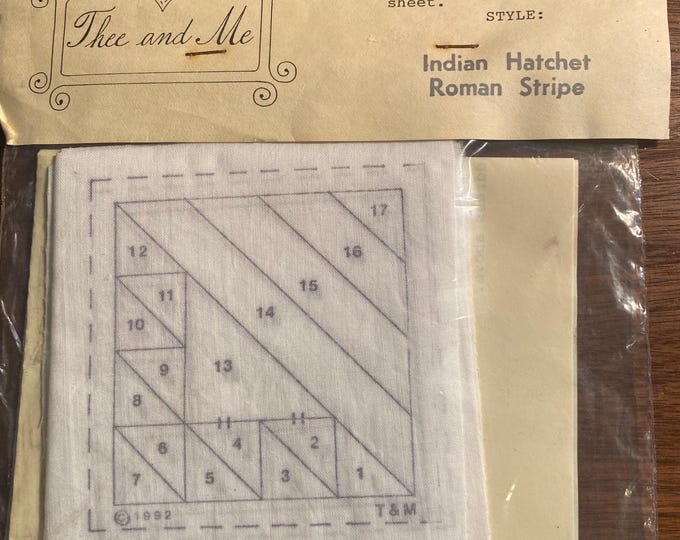 QUILT Indian Hatchet Roman Stripe Pattern Quilting, Template - 3" X 3 ...