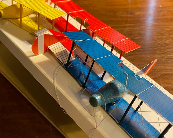 Circa 1950's Set 3 Biplane Models - Paper / Wood - in Original Box ...