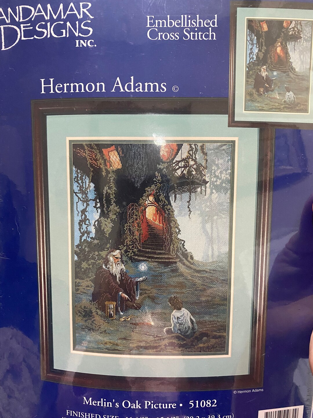Merlin's Oak Picture - Hermon Adams - Candamar Embellished Stamped ...