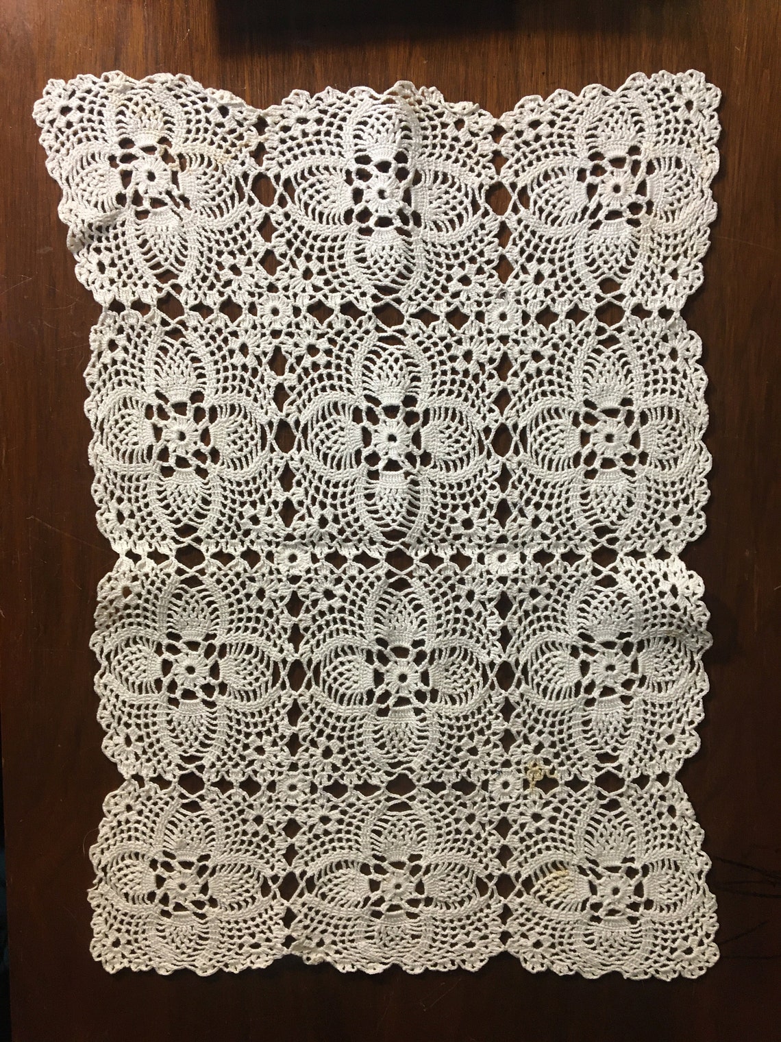 Crocheted Doily Vintage Rectangle Table Cover 15 X - Etsy