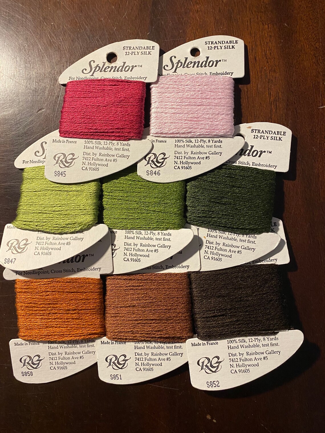 Splendor Silk No S800 to S869 - Specialty Needlework Floss Needlepoint ...