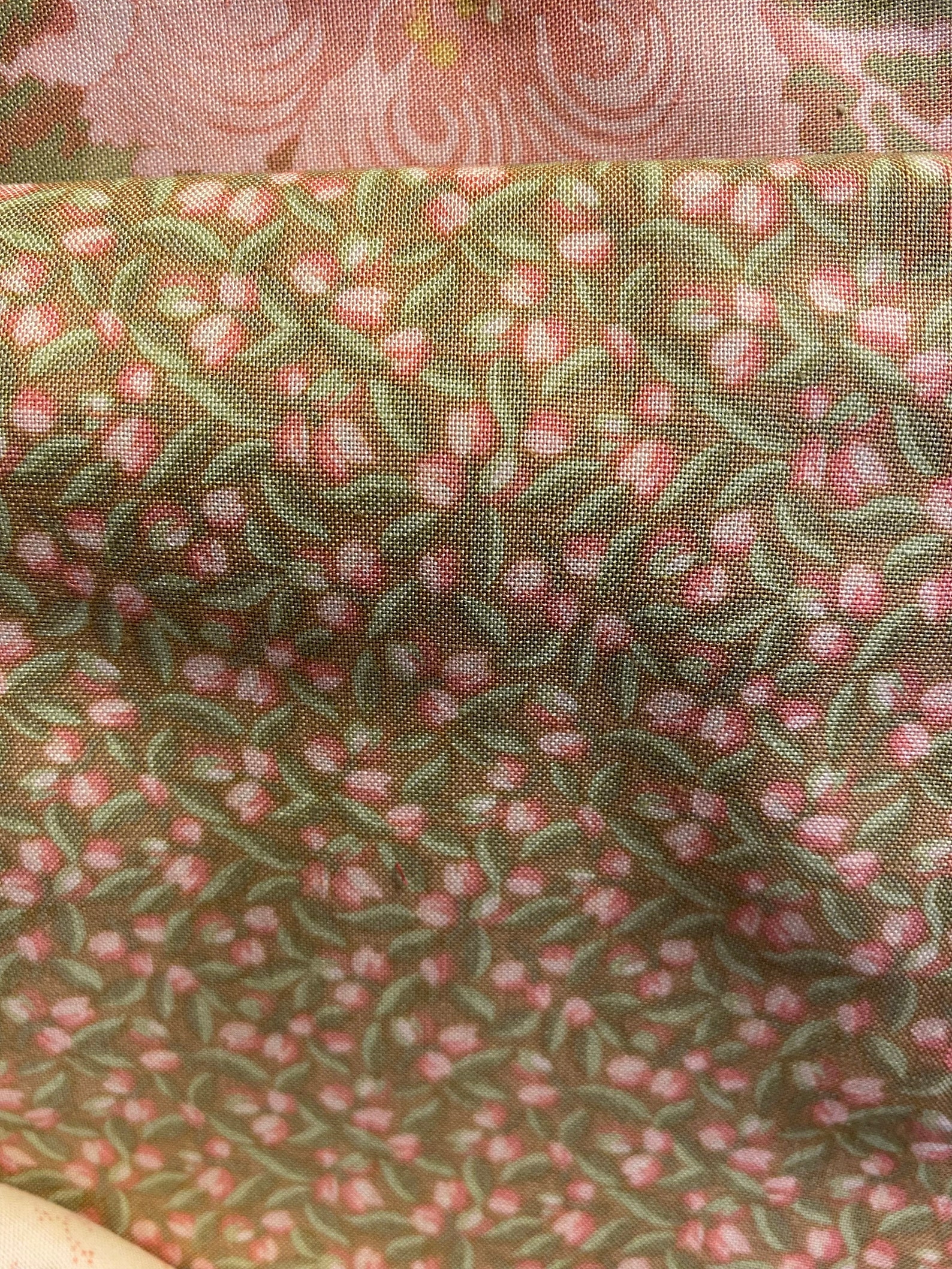 Pick Coordinating Fabric Flowers / Roses / Pinks - Greens - Mauve ...
