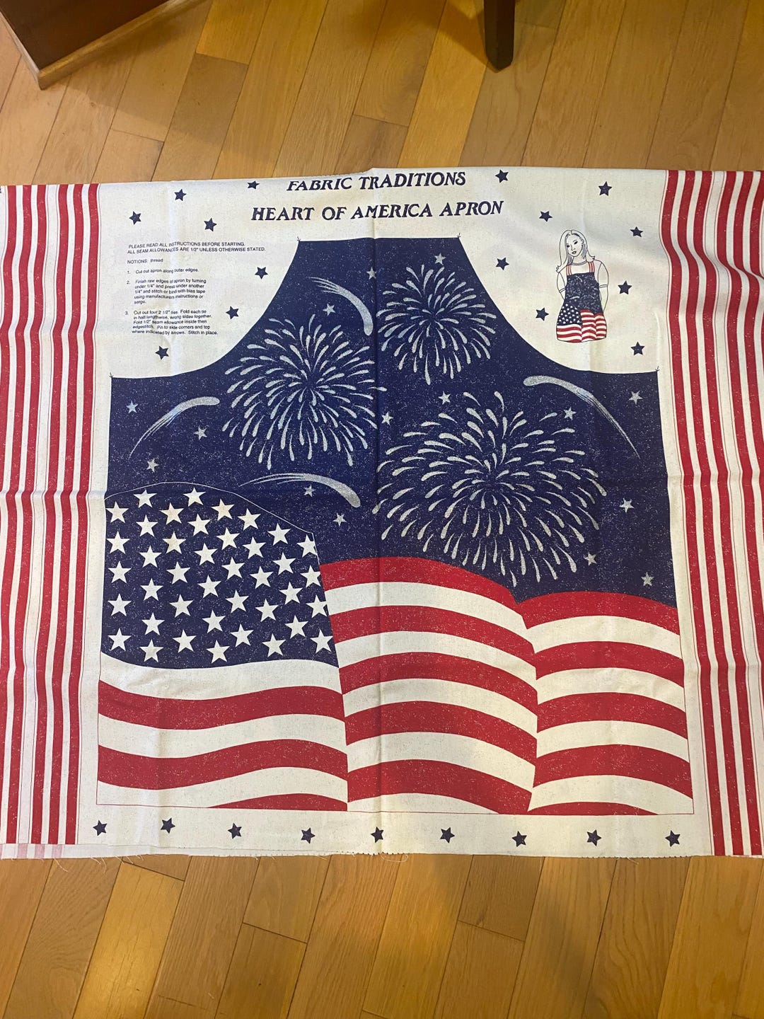 Apron American Flag 4th of July Fireworks With a Silver Sparkle ...