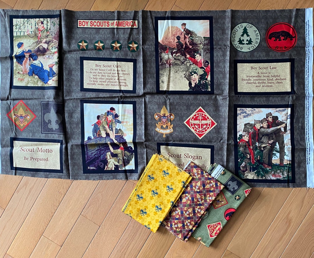 Boy Scout Fabric Panel With Coordinating Fabrics Outdoor Activity Make ...
