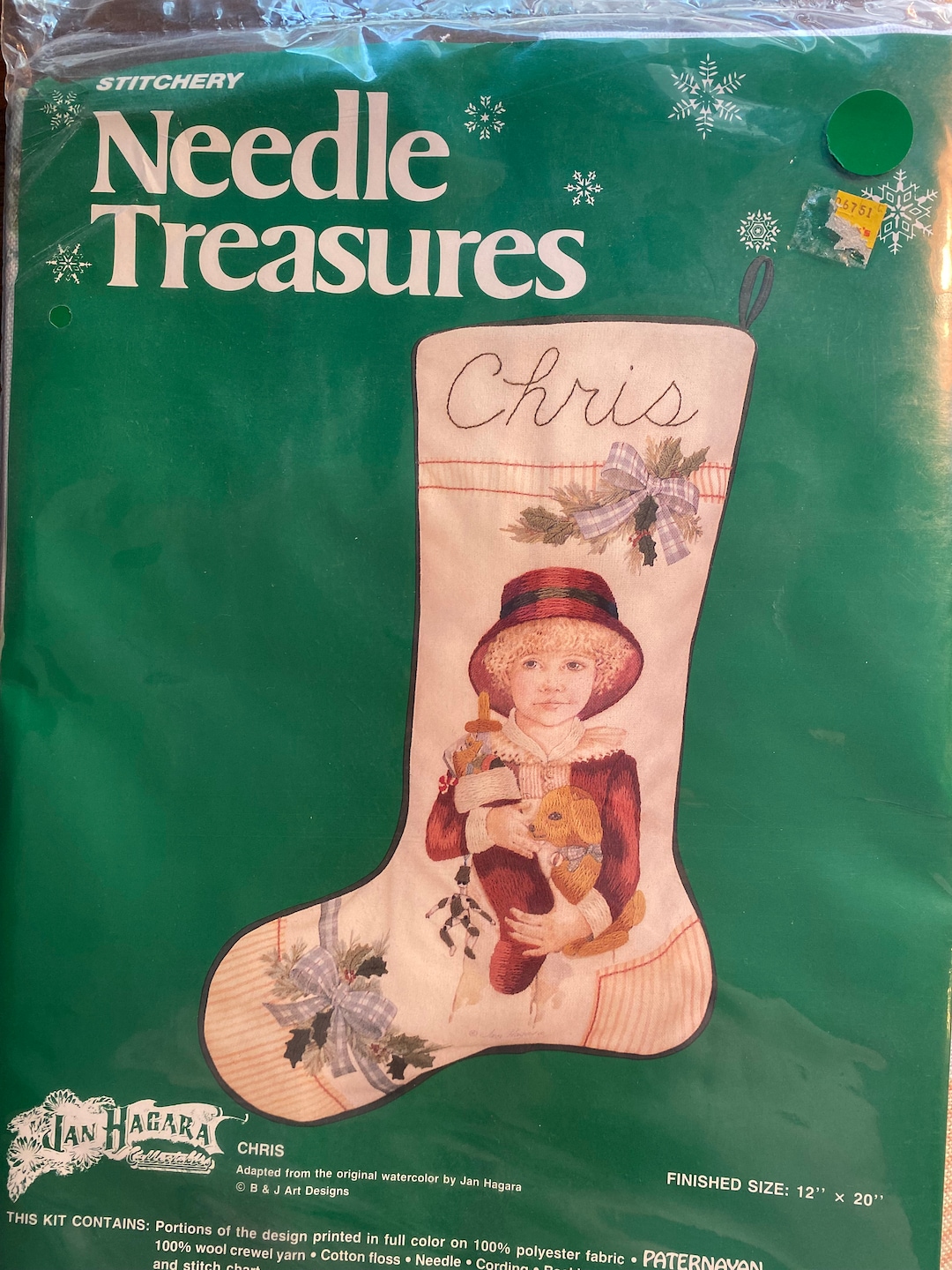 Christmas Stocking - Crewel Embroidery Stitchery Kit: Needle Treasures ...