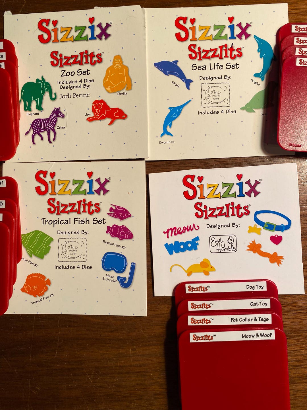 4 Die Set Pick Fish Zoo Sea Pet Sizzix Sizzlits for Roller Machine ...