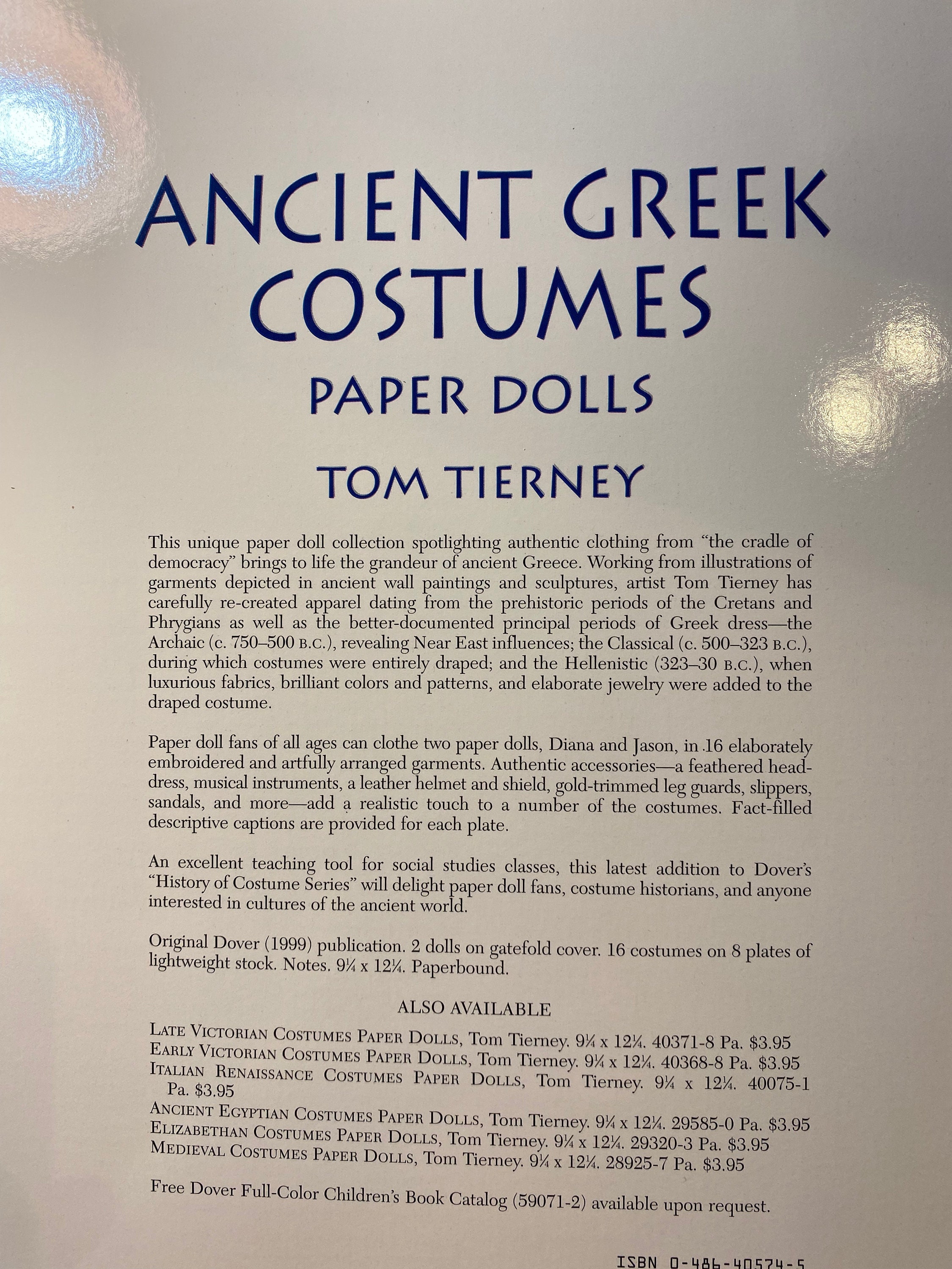 Ancient Greek Costumes Paper Dolls 2 Dolls and Finished | Etsy