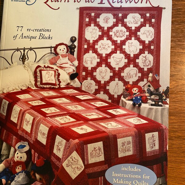 Redwork Quilt - Etsy