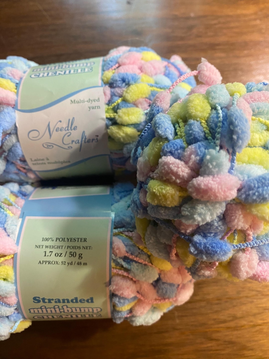 Stranded Mini-bump Chenille Yarn - Knit Crochet Yarn - 1.7 Oz / 50 G ...