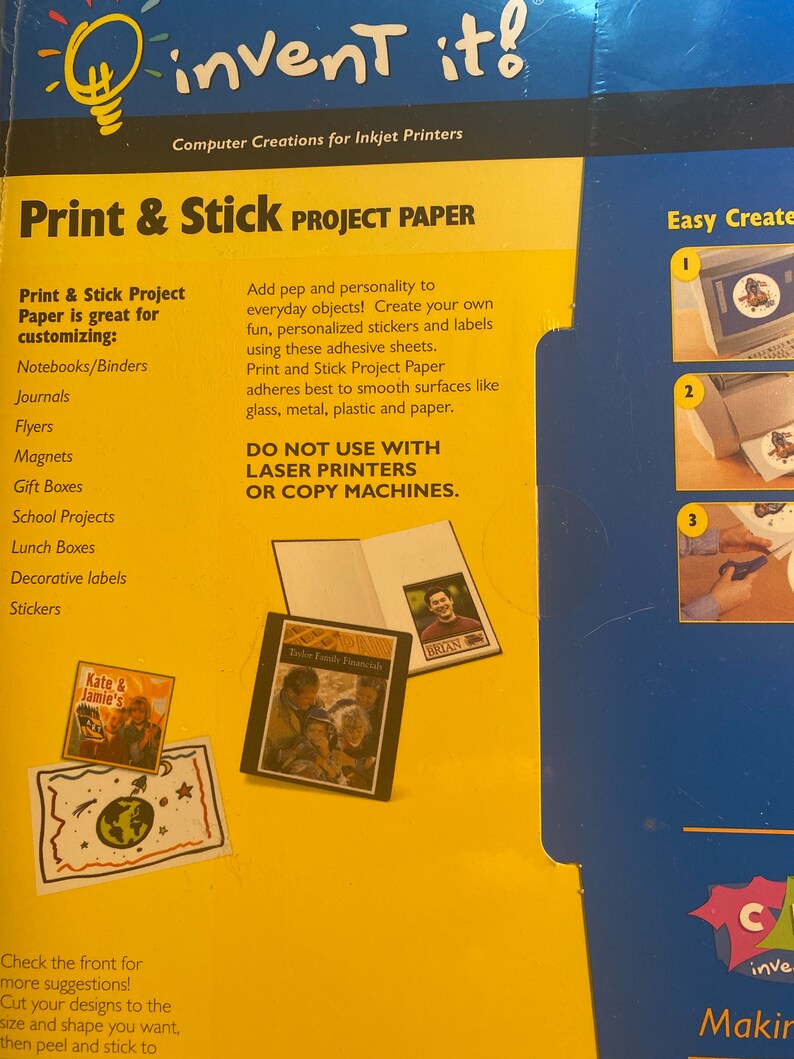 Print & Stick Project Paper - 10 Sheets - Use Computer Inkjet Printer ...