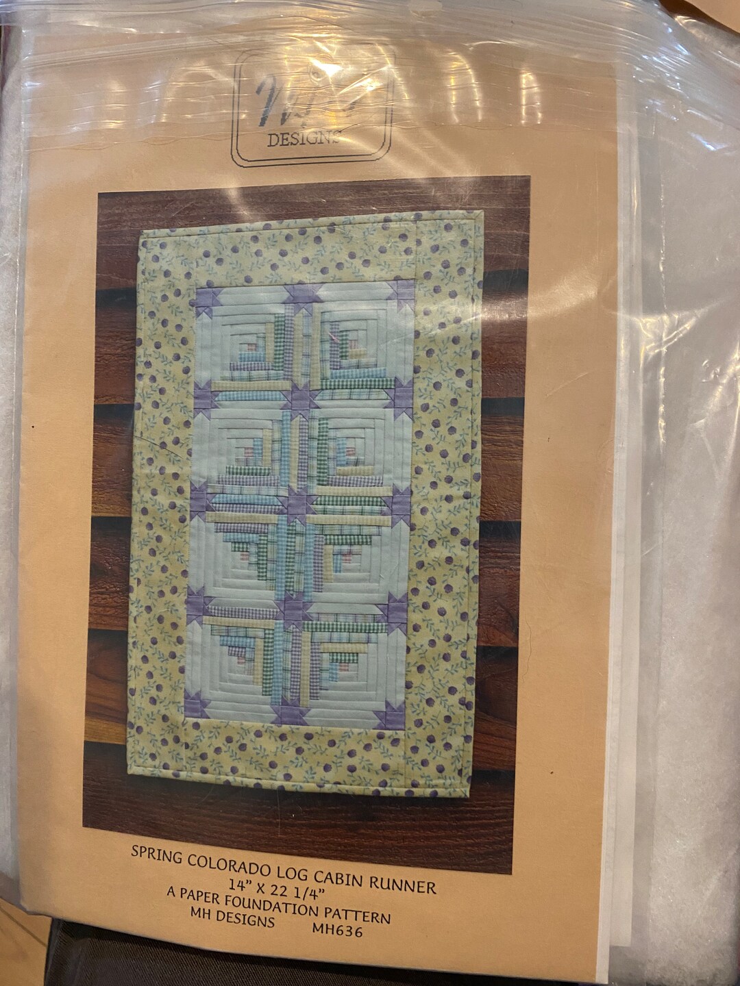 Spring Colorado Log Cabin Runner Pattern & Fabric Kit / Set - Pastels ...