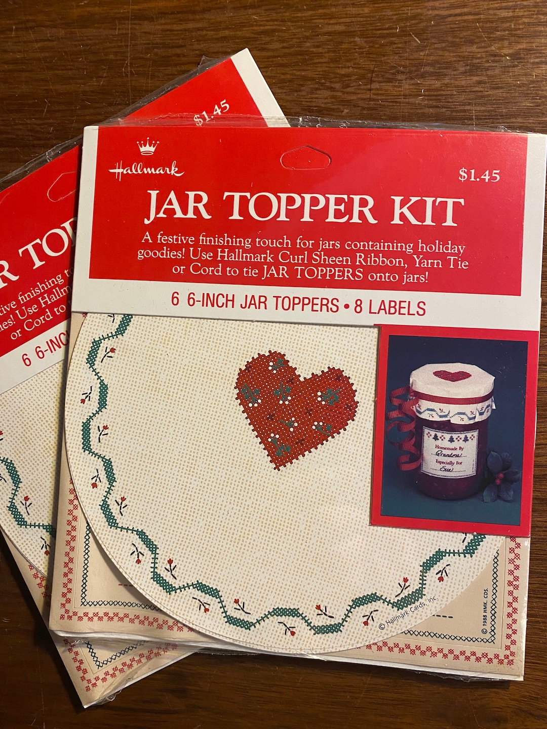 Jam / Jelly / Condiment Jar Paper Covers / Lids - With Labels - Red ...