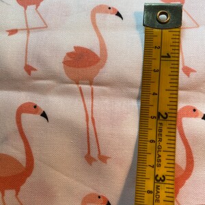Flamingo Florida Print Fabric - White Background With Pink Bird 32" X ...