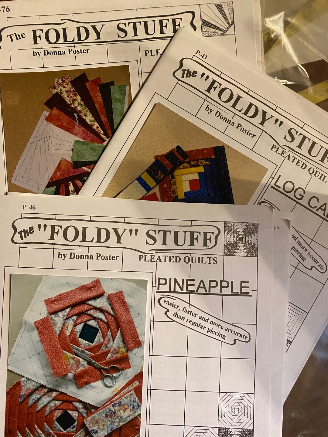 Fold Stuff Pleated Quilts Choose Fan Pineapple or Log Cabin Donna ...