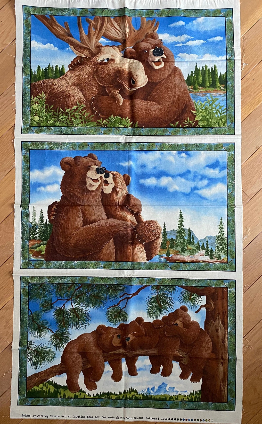 Buddies - Laughing Bear Art - Forest Friends - Jeffrey Severn - Fabric ...