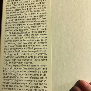 Key to Weaving Hand Weaving Beginning Weaver Mary Black 1980 Basic ...
