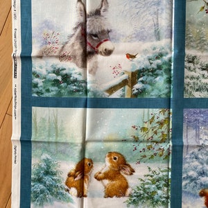 Snow Pals Winter Scene Fabric Panel Hazel Lincoln Quick Easy Project ...