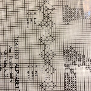 Calico Alphabet Abc's - 1976 - Graph of Charted Designs for Counted ...