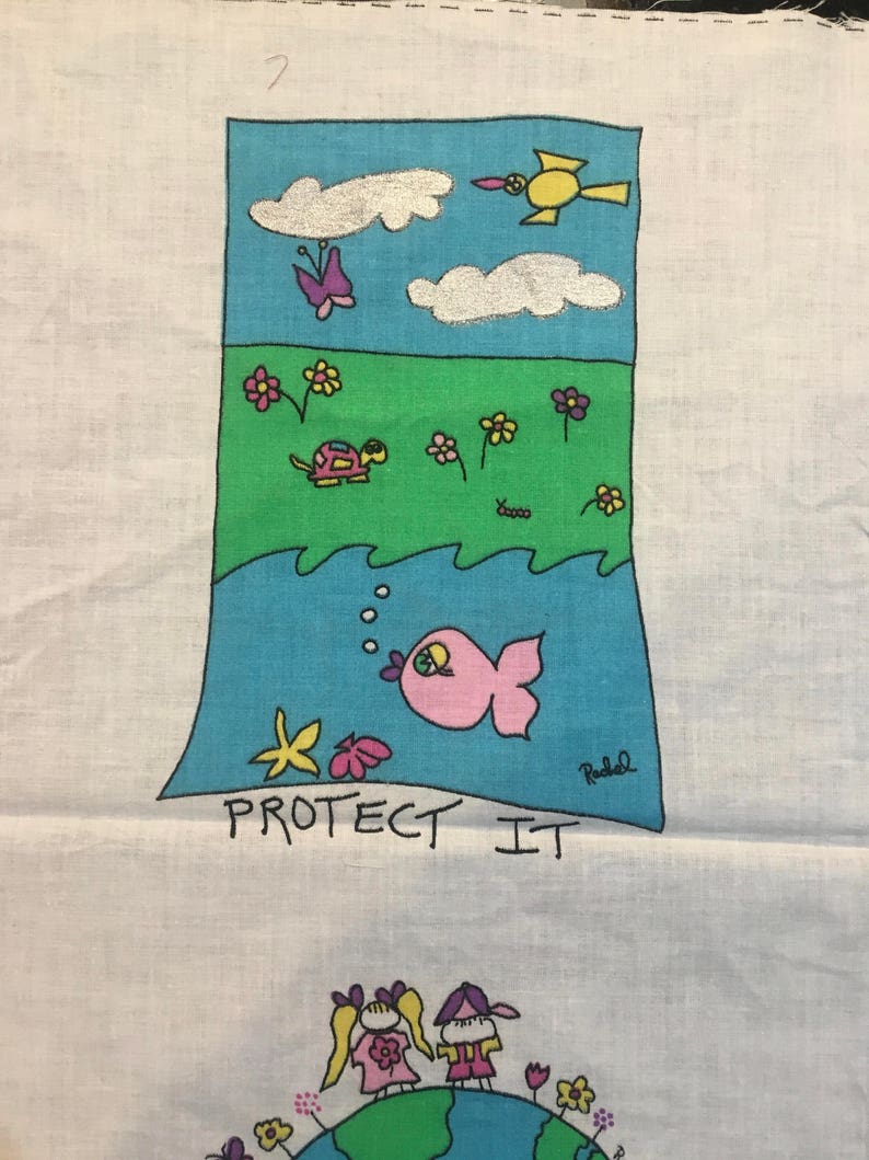 Earthwear Patches birds Trees Fish Earth Fabric Panels to | Etsy