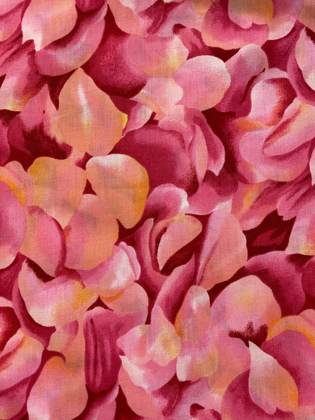 Love Rose - Red / Pink Flower Print Fabric - 36" Long X 44" Wide - Nan ...