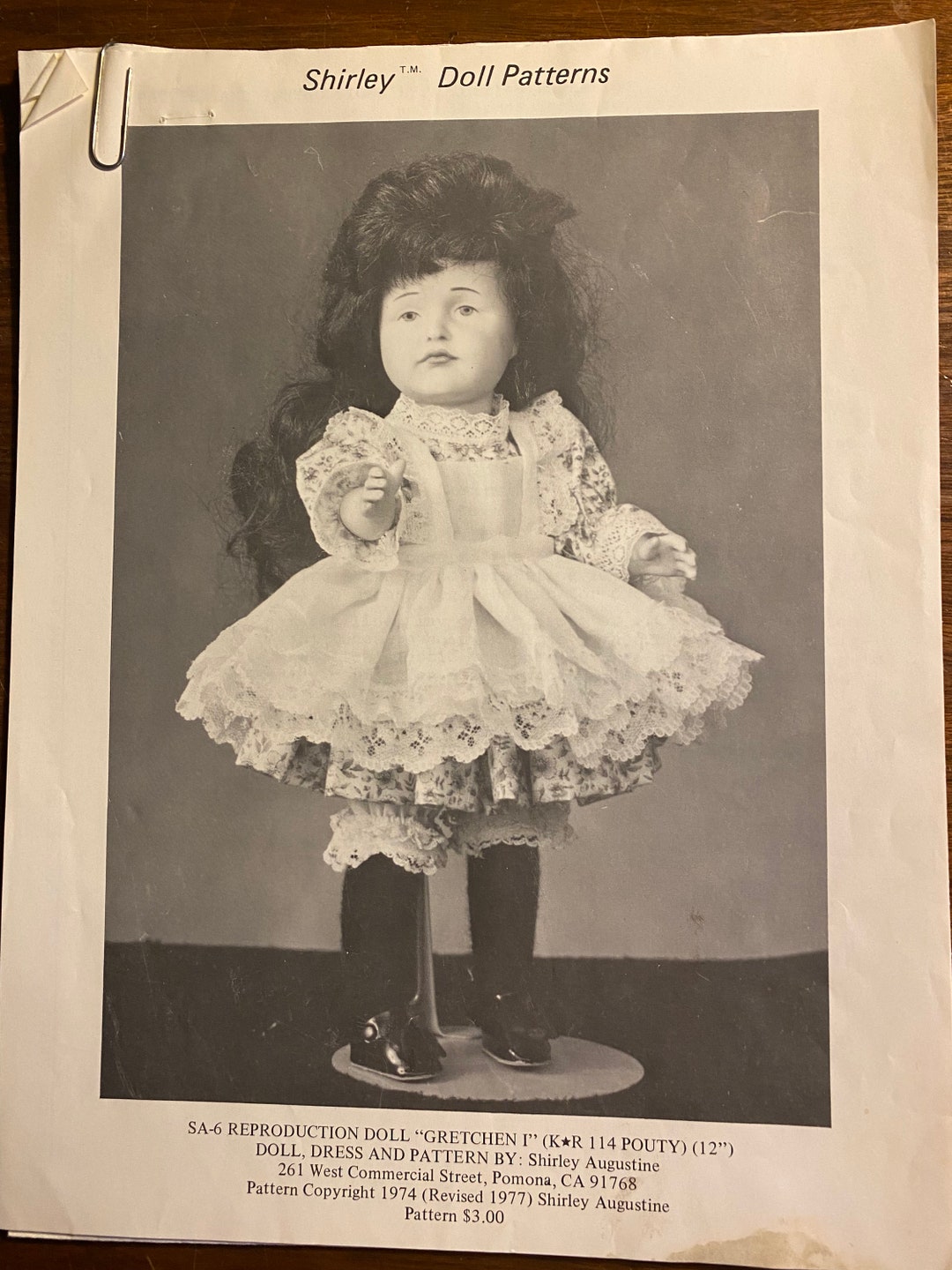 Shirley Doll Patterns - Gretchen I Doll Dress - Shirley Augustine ...