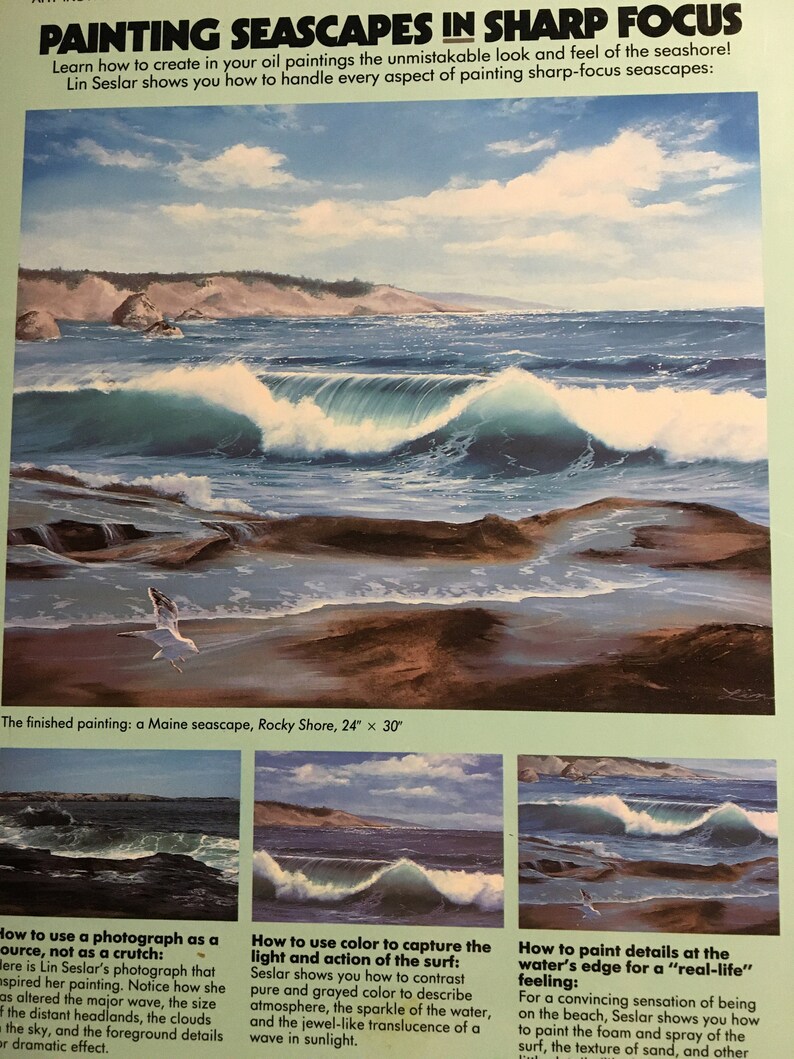 Painting Seascapes in Sharp Focus How to Draw Paint Lin - Etsy