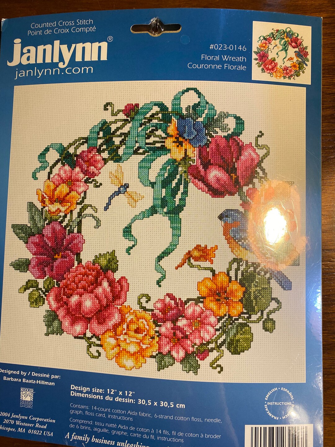Floral Wreath - Janlynn 023-0146 - Cross Stitch Embroidery Stitchery ...