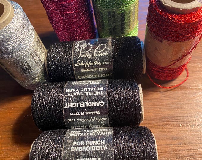 Pretty Punch Needlepunch Embroidery Thread - Candlelight Metallic Yarn ...