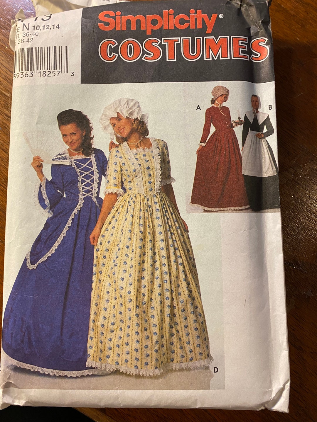 Dress up on Stage Costumes Adult Simplicity 9713 Pattern Size 10 to 14 ...