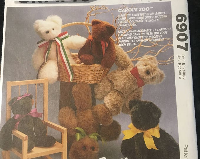 Teddy BEAR, Rabbit, Lamb Carol's Zoo easy Soft Stuffed 16 Bears Mccall ...