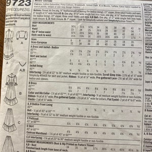 Dress up on Stage Costumes Adult Simplicity 9723 Pattern Size 6 to 12 ...