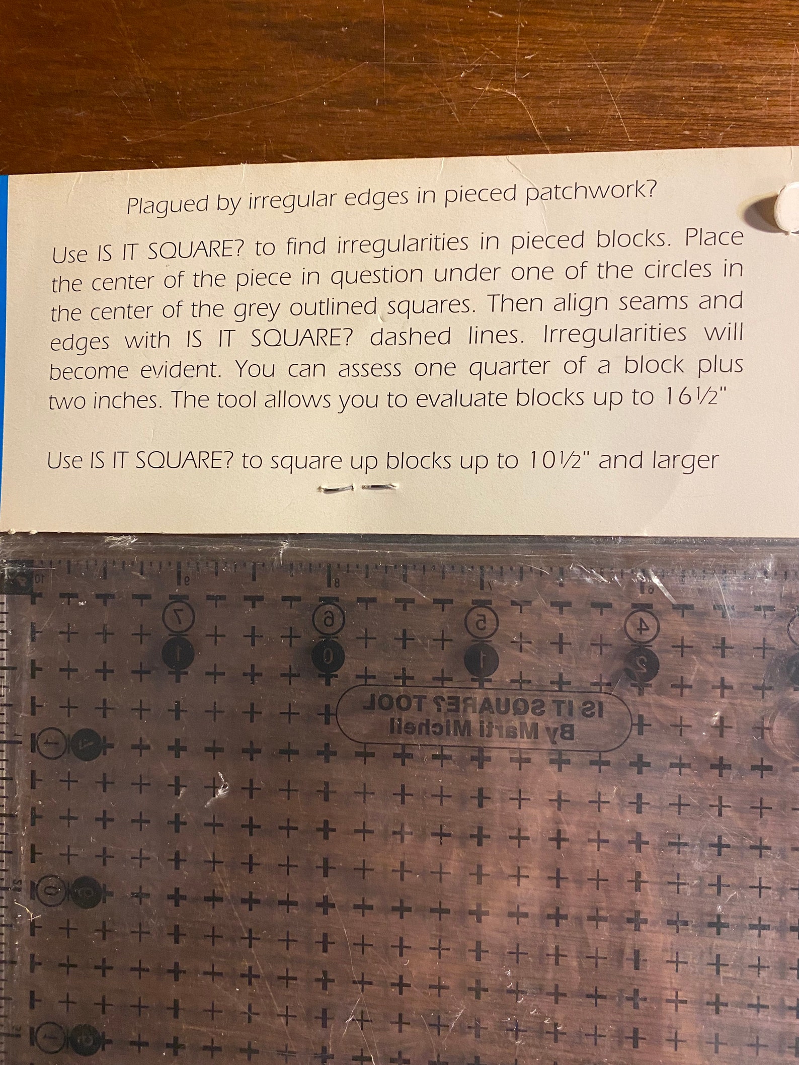 Is It Square - M Michell - Quilter's Ruler Block Plastic Template to ...