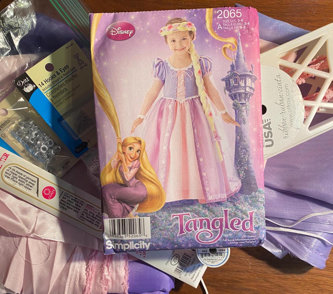 Disney Tangled Princess Dress Pattern / Fabric / Trim / Notion Kit ...