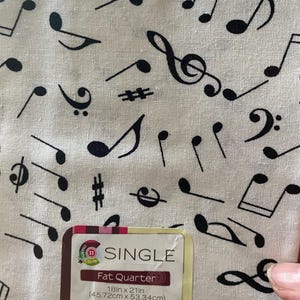 Musical Notes - Music Theme- White Background With Black Design - 18" X ...