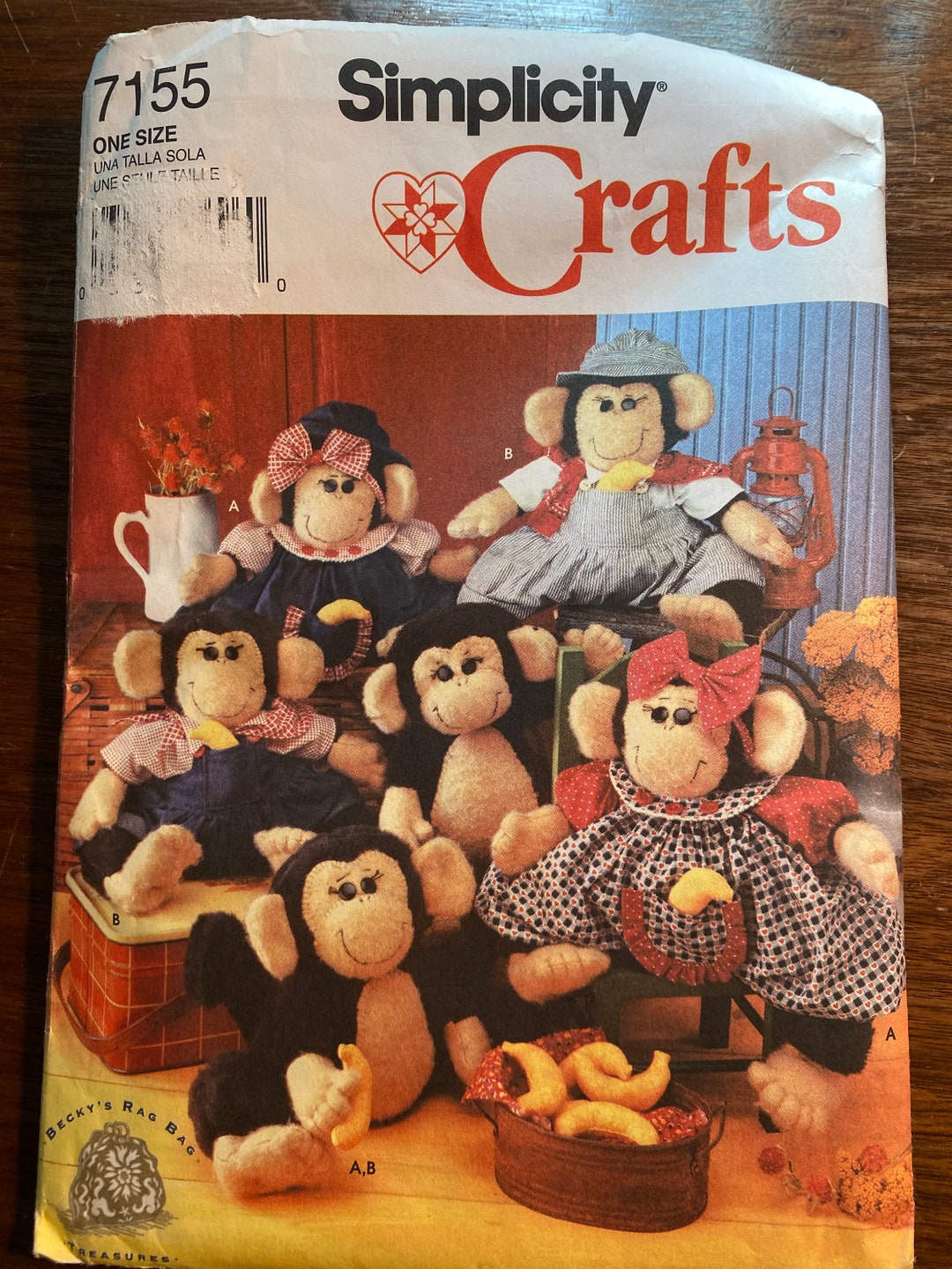 Soft Stuffed Monkey With Outfits - Simplicity 7155 Pattern - Great Kid ...