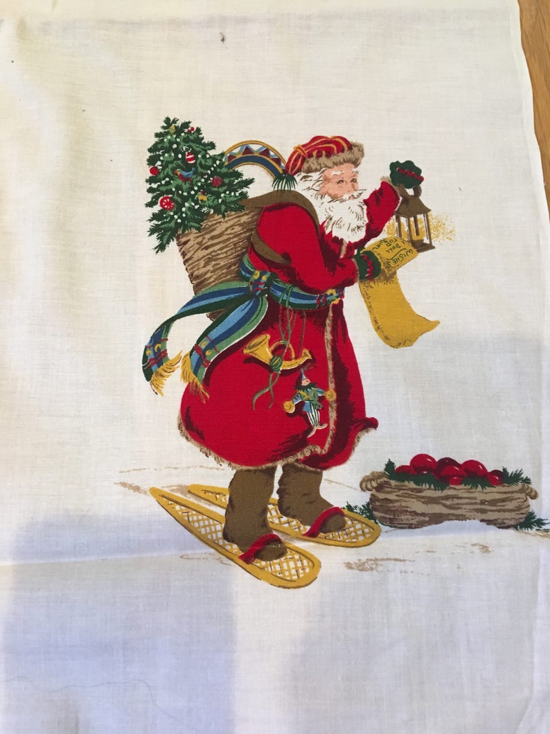 SANTA Claus Christmas Fabric Panels 5 8 X 10 - Etsy