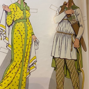 Ancient Greek Costumes Paper Dolls - 2 Dolls and Finished Clothes ...