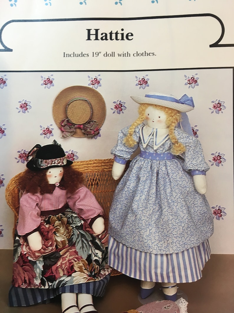 HATTIE Soft Rag DOLL Pattern With Wardrobe Pattern Jenny Wren - Etsy