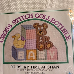 Charles Craft Nursery Time Afghan Blanket - Needlework Fabric - Baby ...